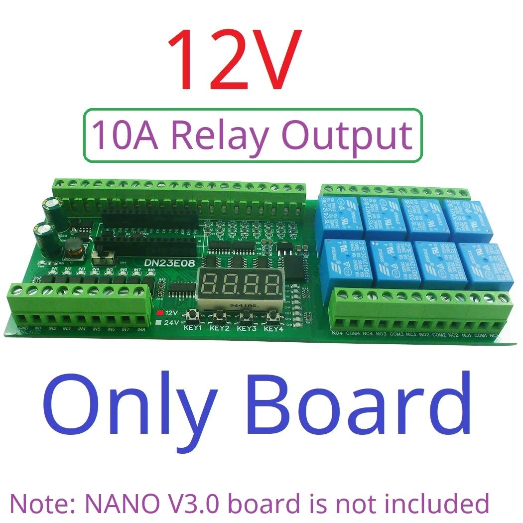 Расширяющаяся плата IO для ARDUINO NANO V3.0 от eletechsup 12V Relay Only Board