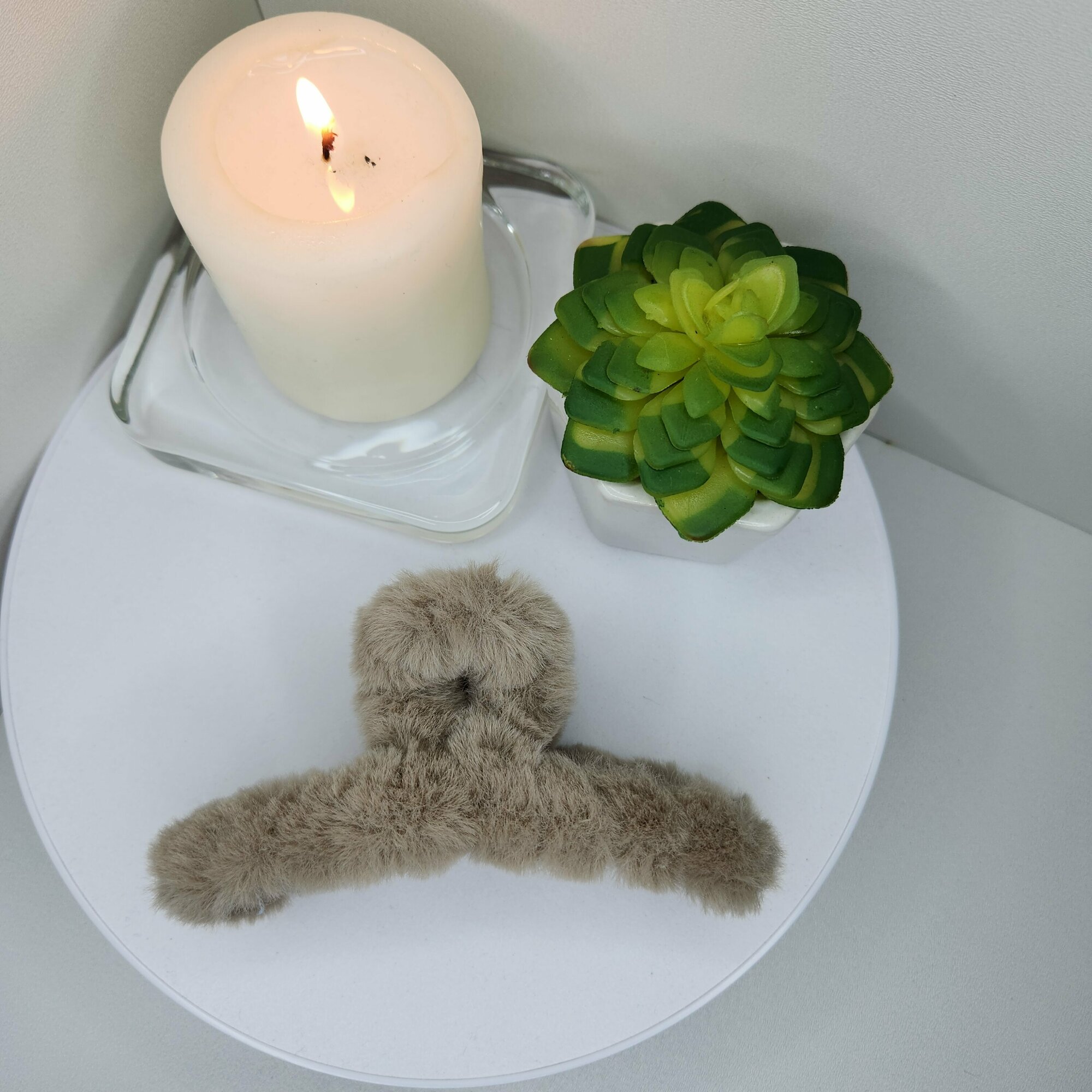 Заколка-краб TopAccessory, для девочек, темно-коричневый, искусственный мех, 12см