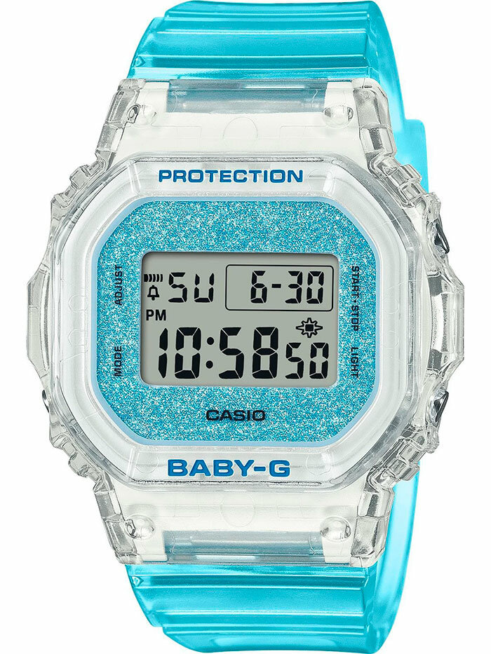 Наручные часы CASIO Baby-G, серый, голубой, белый — фото 1