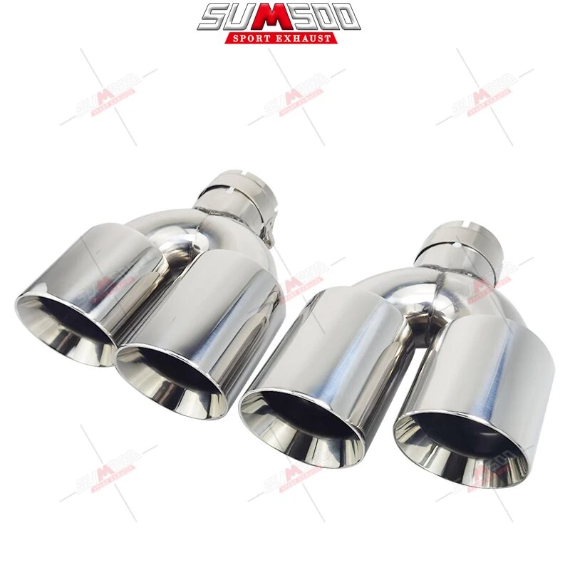 Двойные автомобильные аксессуары Setrs, модификация, Универсальная автомобильная выхлопная труба из нержавеющей стали, двойной глушитель, наконечник для Toyota Honda left in60-out89mm