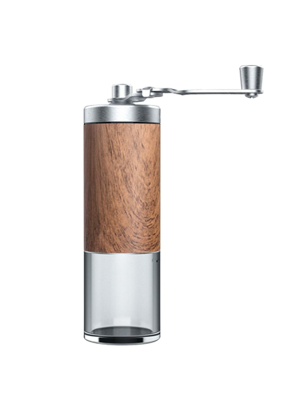 Ручная мельница для кофейных зерен из нержавеющей стали, ручная мельница для кофейных зерен, кухонный инструмент, портативная мельница для кофейных зерен с деревянной зернистостью