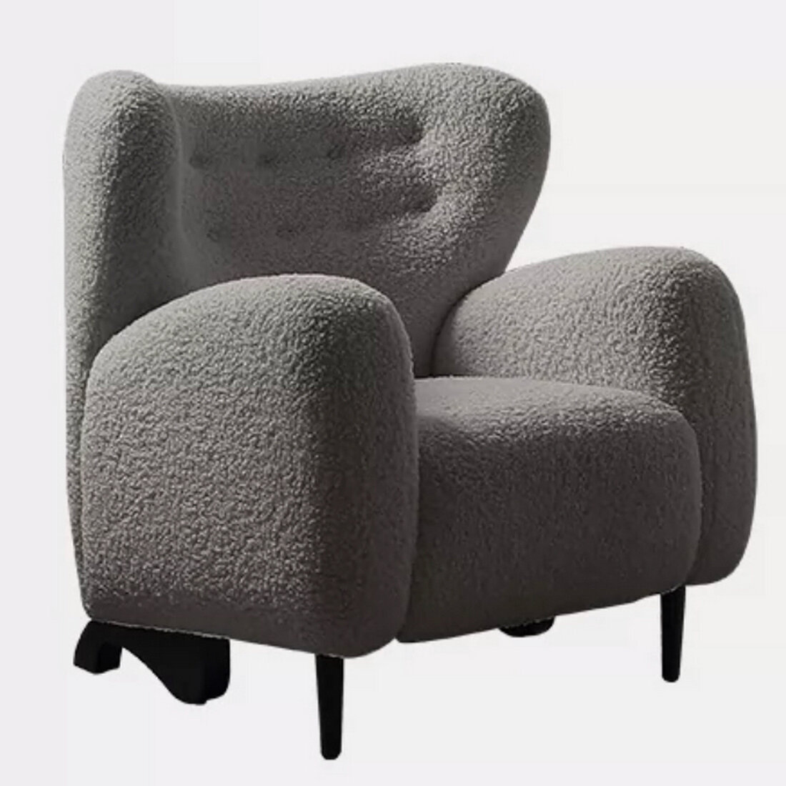 Интерьерное мягкое кресло в ткани букле Arquata (серый)