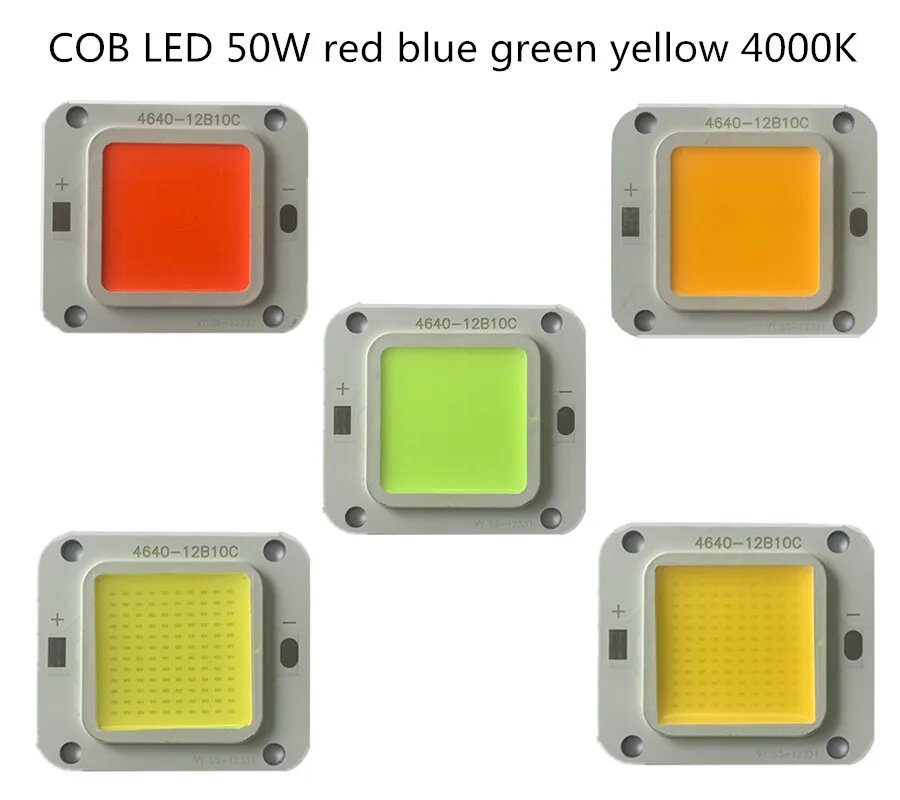 Светодиодные лампы COB 50W, красный, 10PCS