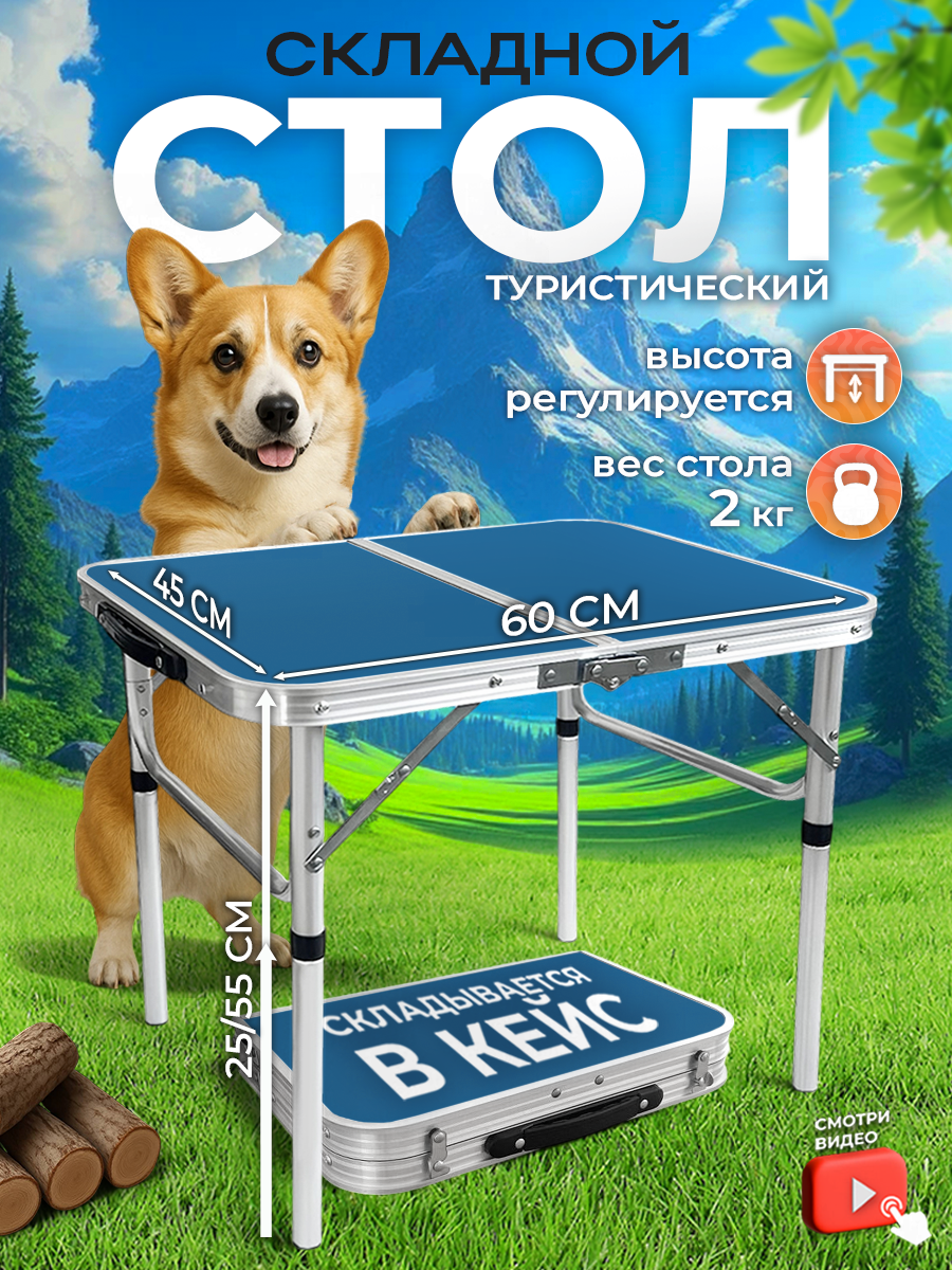 Стол туристический складной 60х45х55 без стульев для пикника