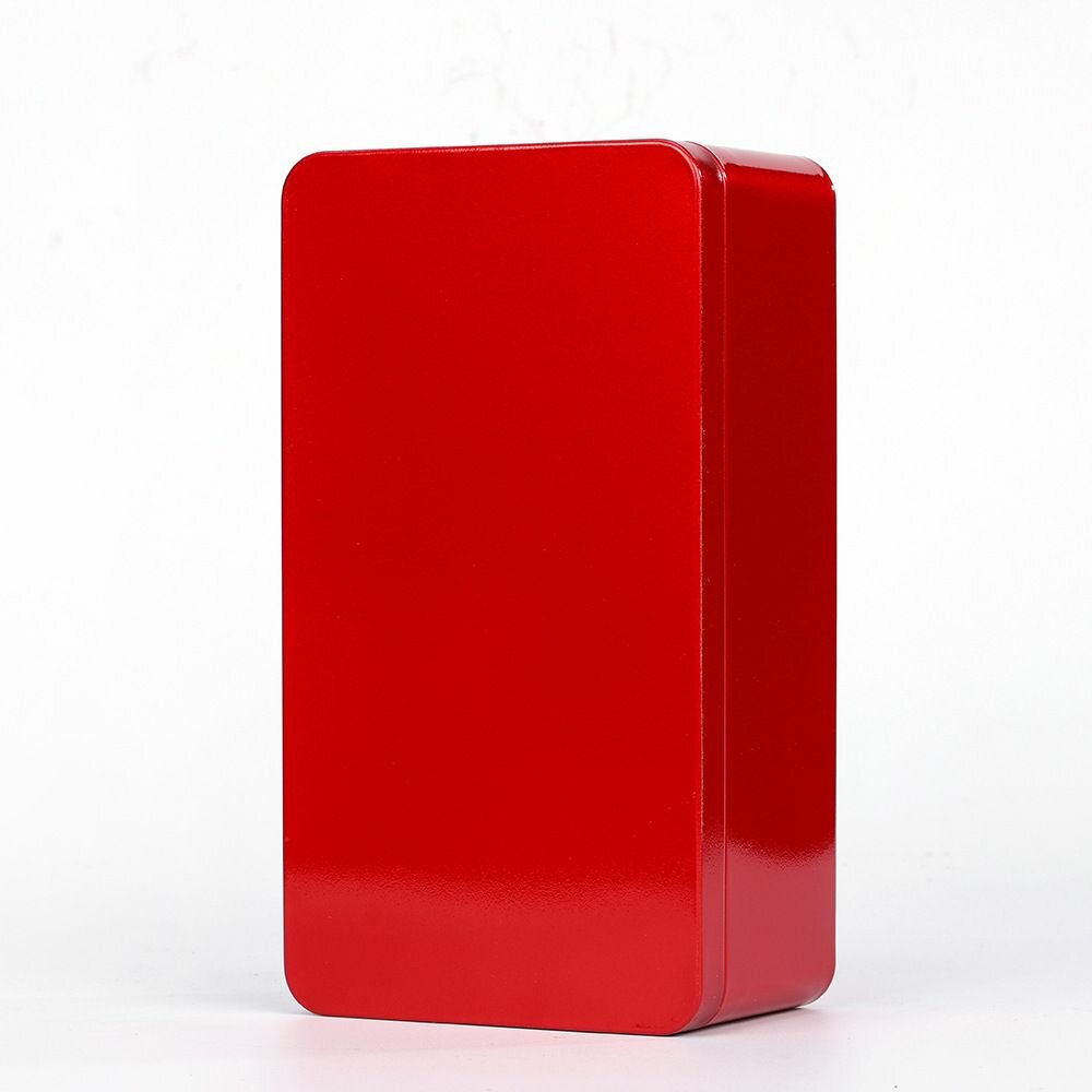 Прямоугольная жестяная коробка для хранения и упаковки, матовая поверхность, размер 180 мм, прочная и стильная упаковка для подарков и мелочей