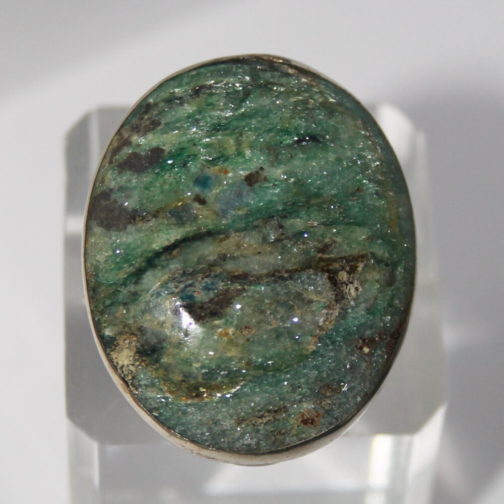 Кольцо-кулон, фуксит, кианит