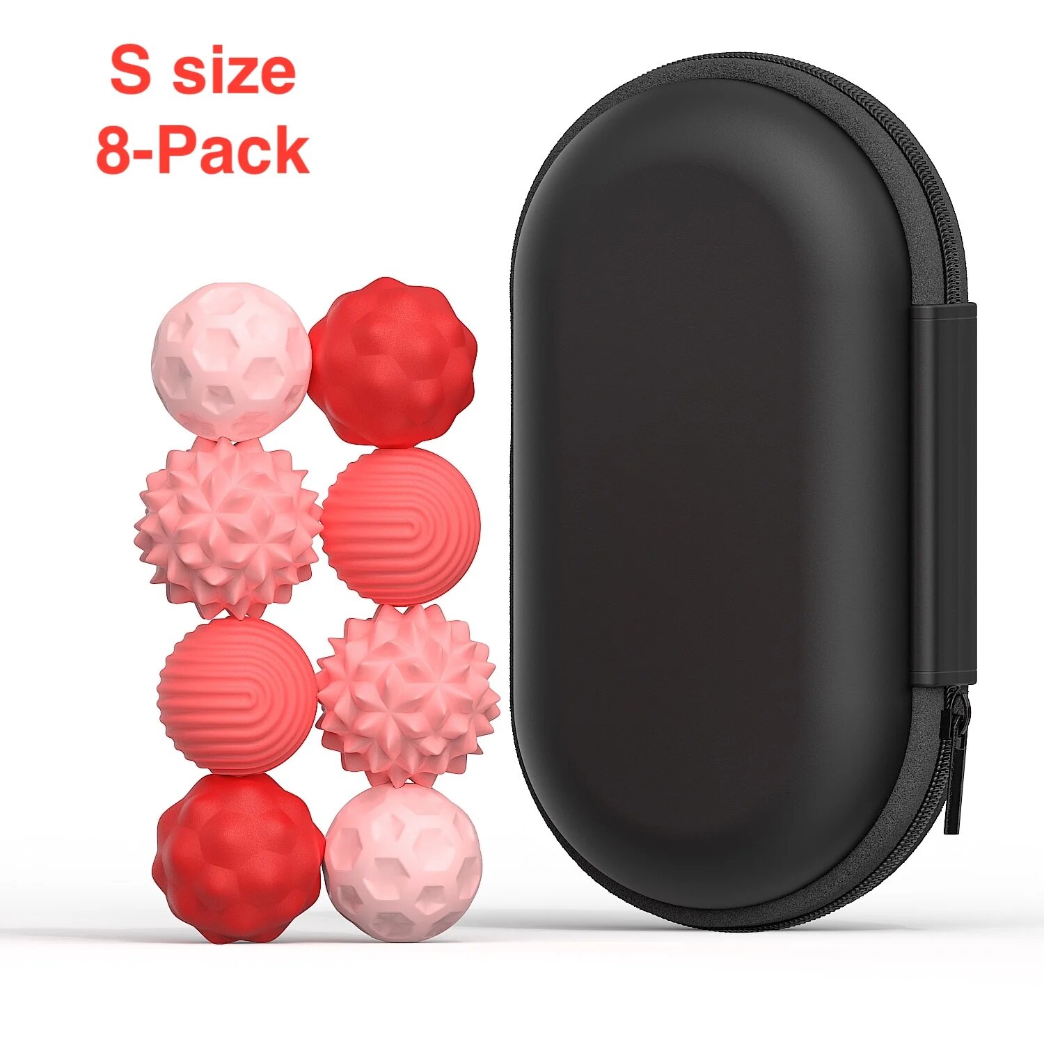 Магнитные шарики SquishMeez, силикон Черный, S 8-pack Pink