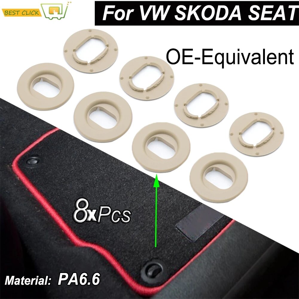 Для VW Golf GTI Seat Leon MK1 Skoda Octavia Fabia OE 3D 0864851 B41 3D 0061795 B41 Зажимы для крепления автомобильного коврика Овальные зажимы для ковров
