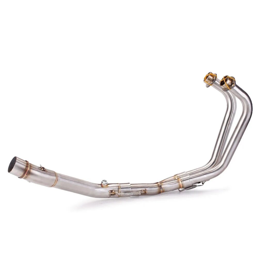 Надеваемый выхлоп для Yamaha R25 R3 MT-03 2015 16 17 2018 19 2020 2021, выхлопная система мотоцикла, модифицированная передняя коллекторная труба A