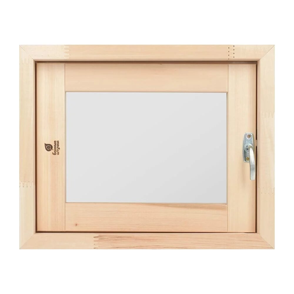 Банные штучки Форточка в парную, стеклопакет, 0,4x0,5 м (открытие наружу), с затвором, петлями, липа в кор./1 32551