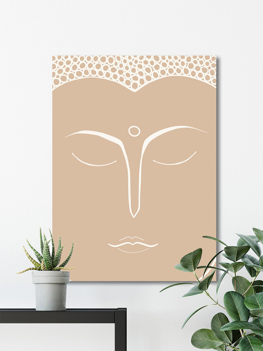Сканди / бохо, картина на стену для интерьера - Будда, 40х60 см.
