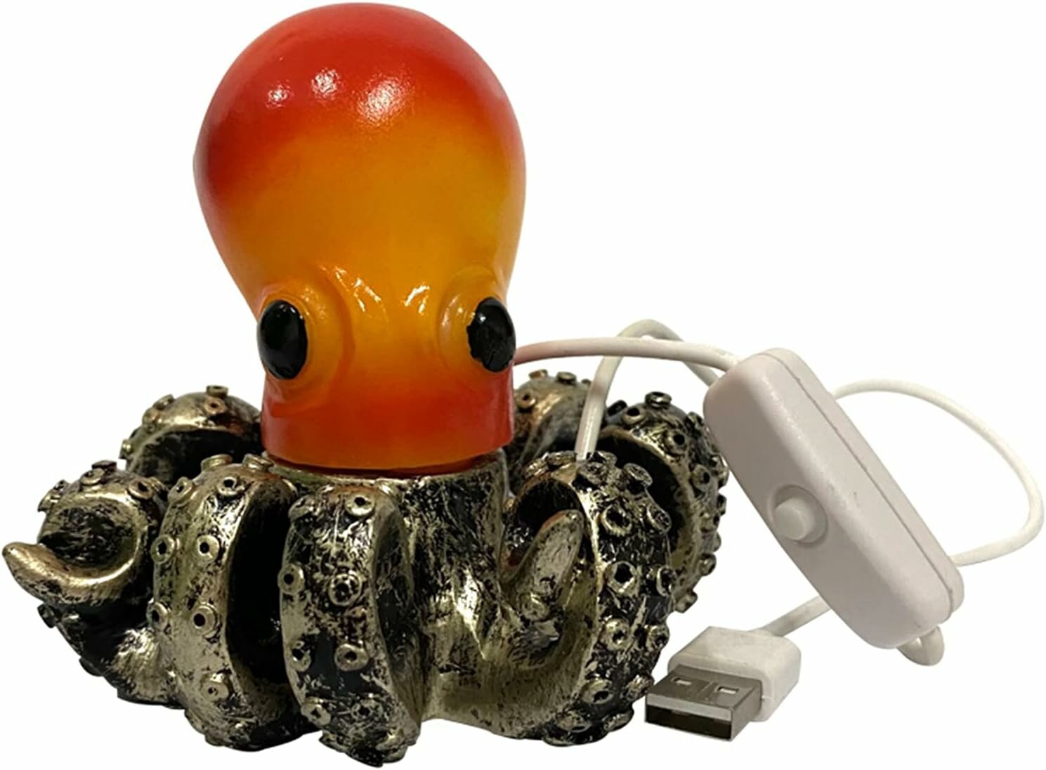 Ночник "Осьминог океана", декоративная лампа с ручным включением и выключением, переносной светильник для лестницы, ванной комнаты, аксессуар для декора дома и кухни в морском стиле, оранжевый, 1 шт.