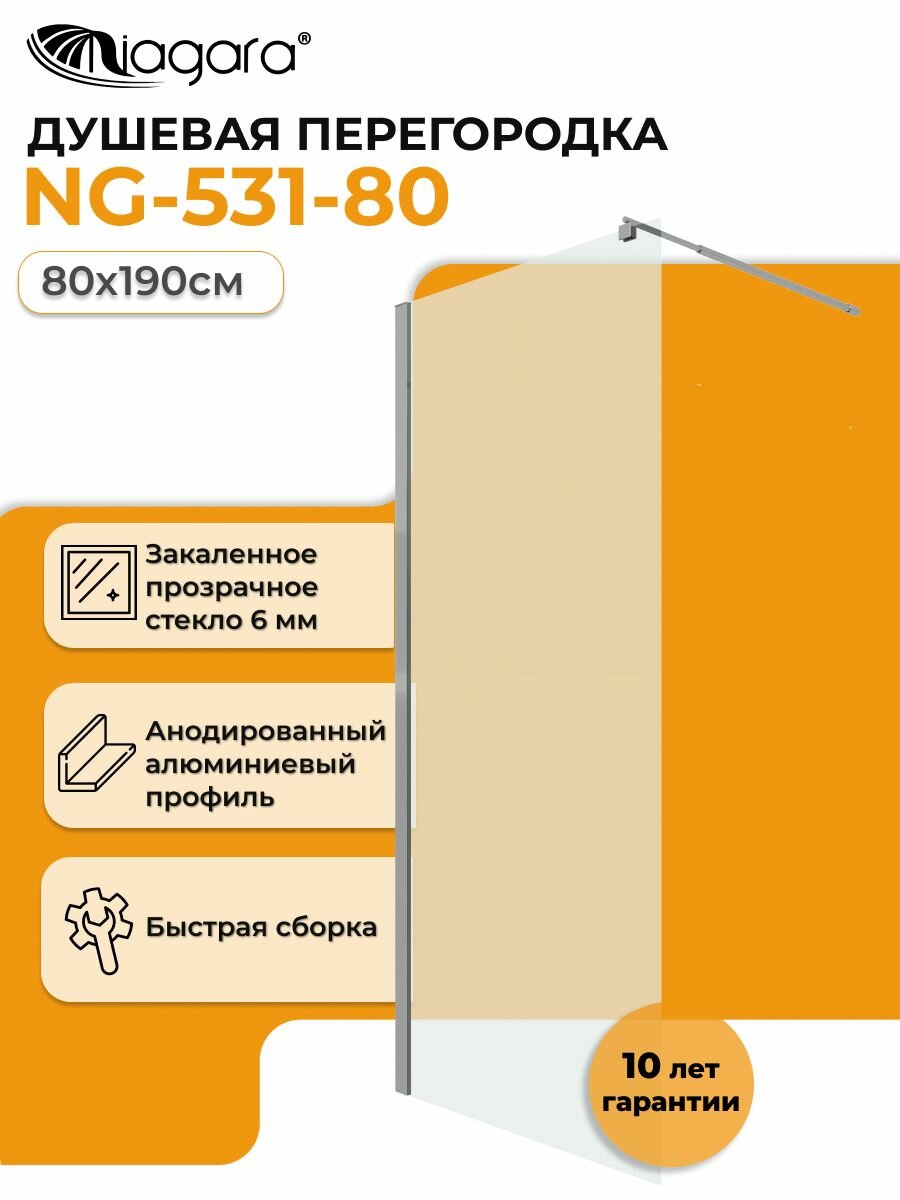 Душевая перегородка Niagara Eco NG-531-80 (80x190 см)