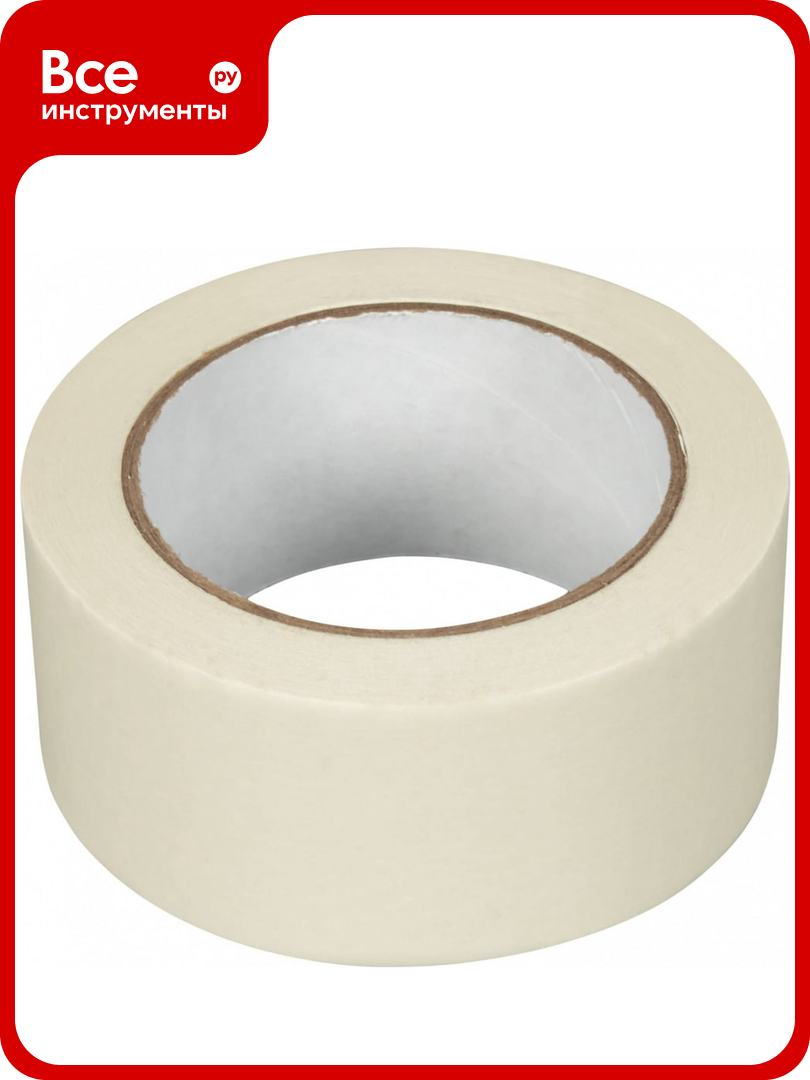 Малярная лента Fort Крепп, белая, из крепированного бумажного основания с натуральным каучуковым клеем, прочная