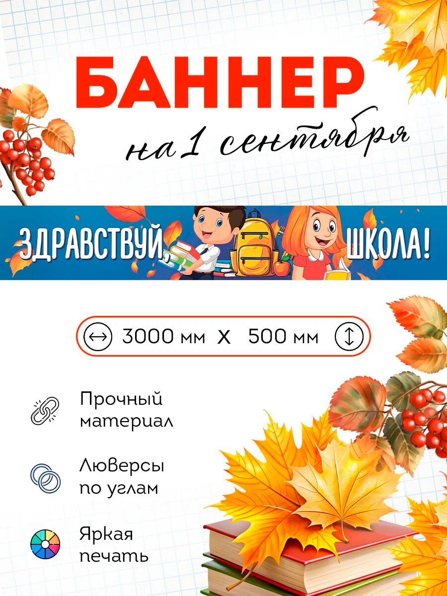 Баннер на 1 сентября "Здравствуй школа"