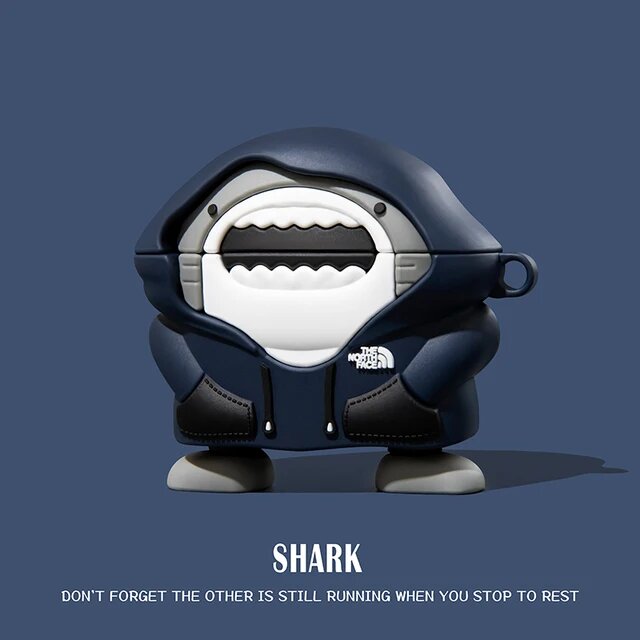 Чехол в стиле акулы для Apple AirPods 1 2 3 Pro 2, милый мультяшный силиконовый защитный чехол для наушников, аксессуары, чехол для наушников