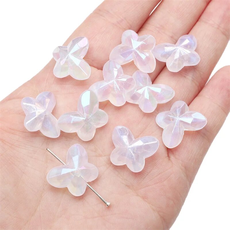 Бусины-бабочки Beadia, акрил, 18х14 мм, 10 шт. White