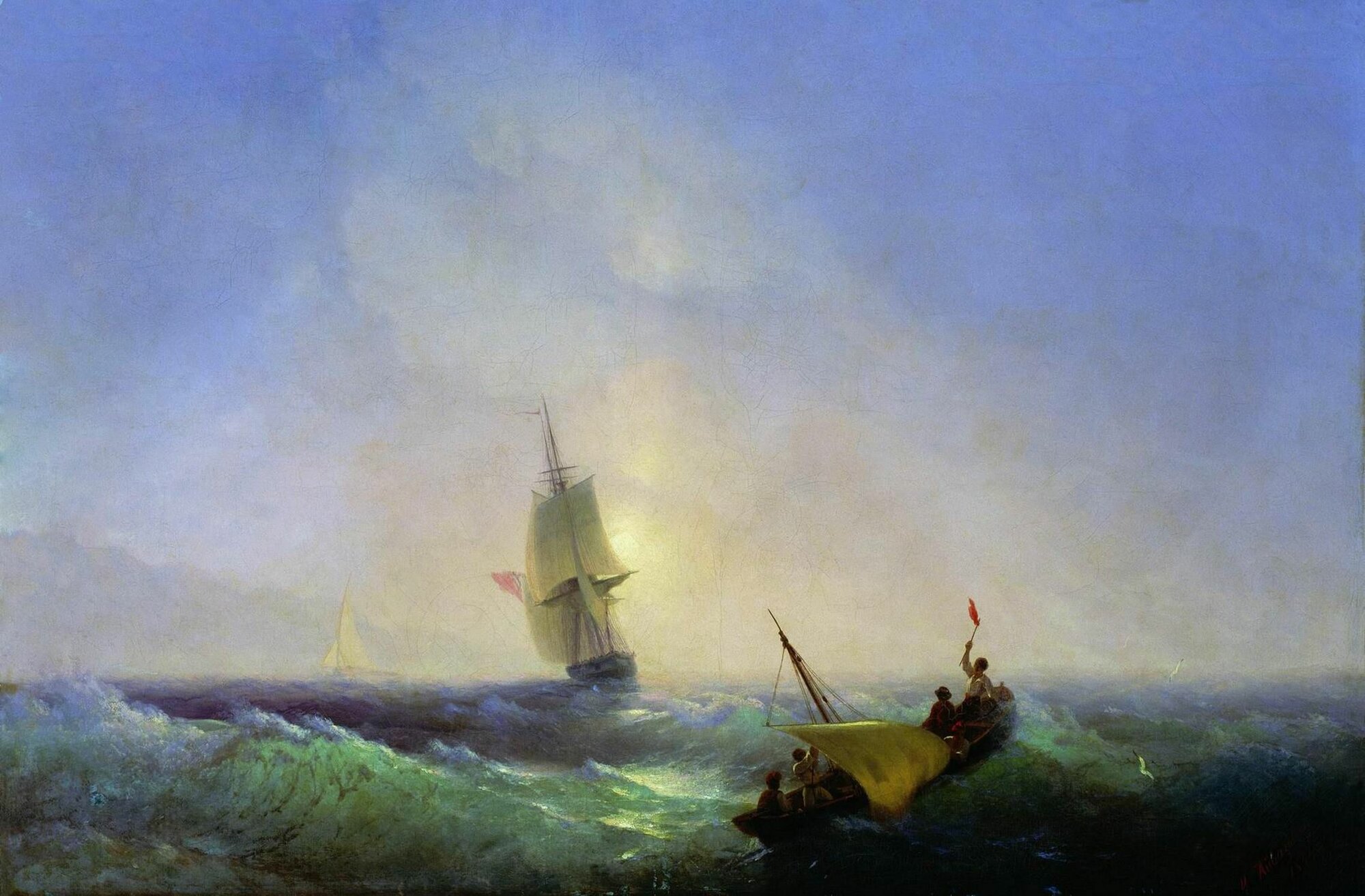 Картина Айвазовского Спасающиеся от кораблекрушения 80х52 см