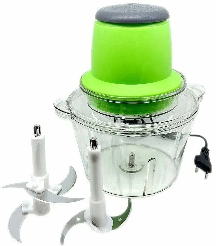 Измельчитель кухонный Молния, соковыжималка, мультирезка, чаша из стекла, 2 л