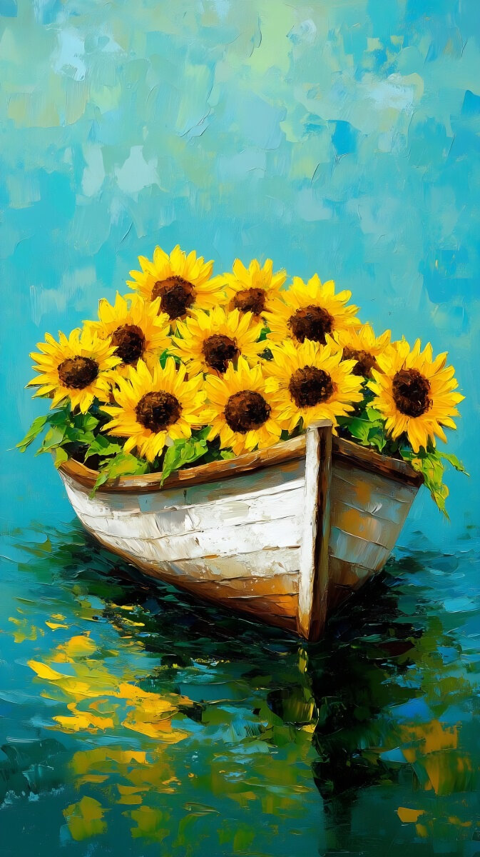 Интерьерная картина "Подсолнухи", холст на подрамнике, 30x40 см