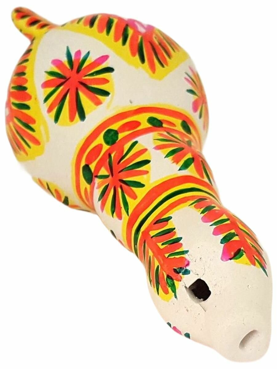 Погремушка, Свистулька 14-18 см, Филимоновская глиняная игрушка, ручная авторская работа