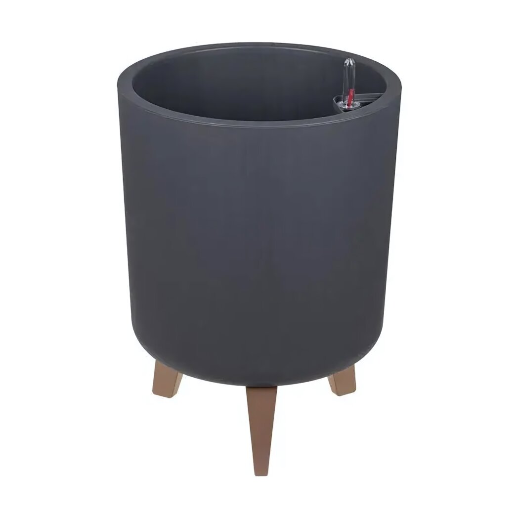 Кашпо "Флориан" с автополивом, 19л, графитовый, пластик, ножки
