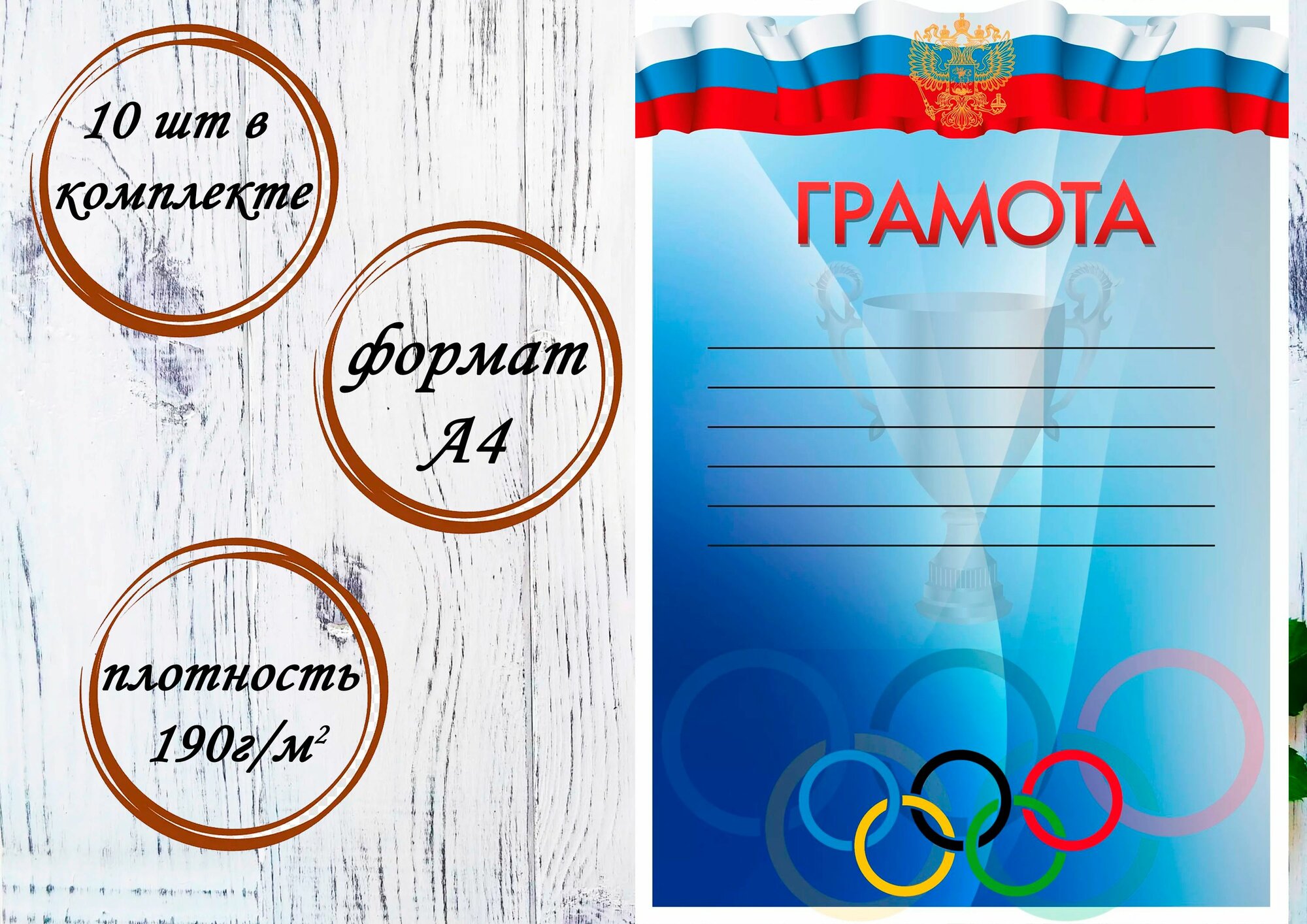 Бланк для грамоты A4 Спортивная (21 29.7 см), листов: 5