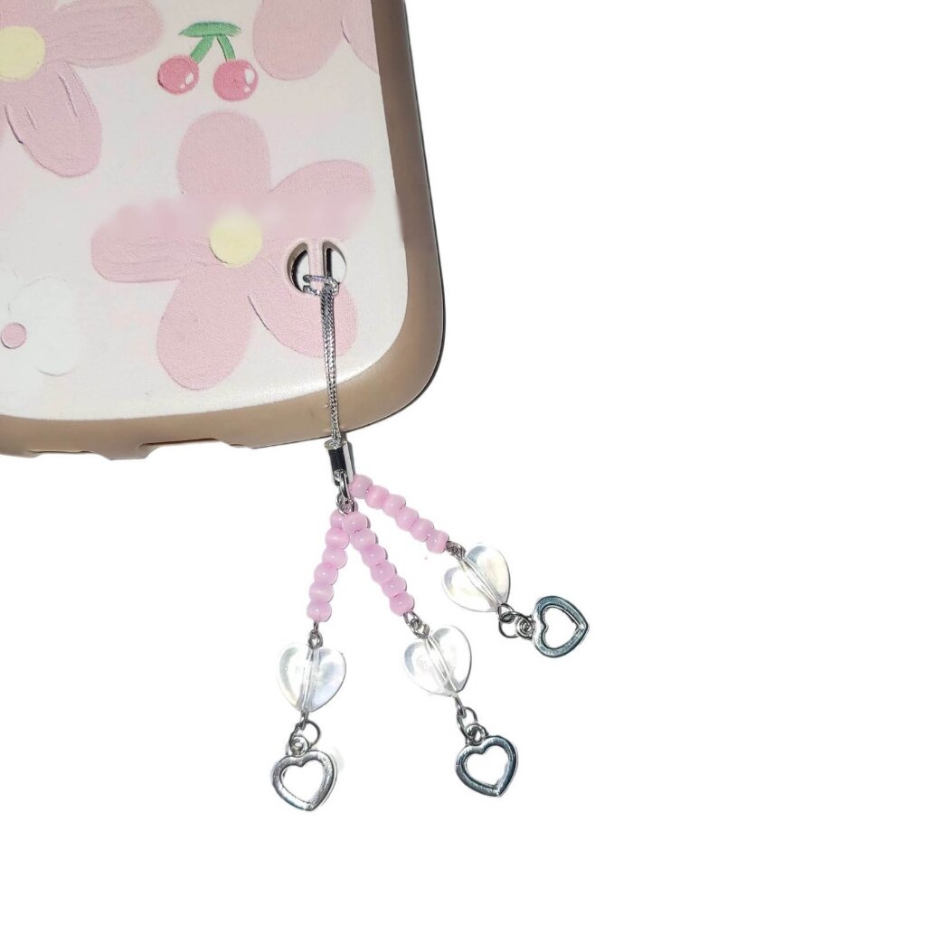 Сладкий Телефонный Шарм-Подвеска Для Телефона, Стильный Аксессуар Ручной Работы, Цепочка Для Телефона в виде Сердца из Бисера, Идеальный Подарок для Женщин и Девочек