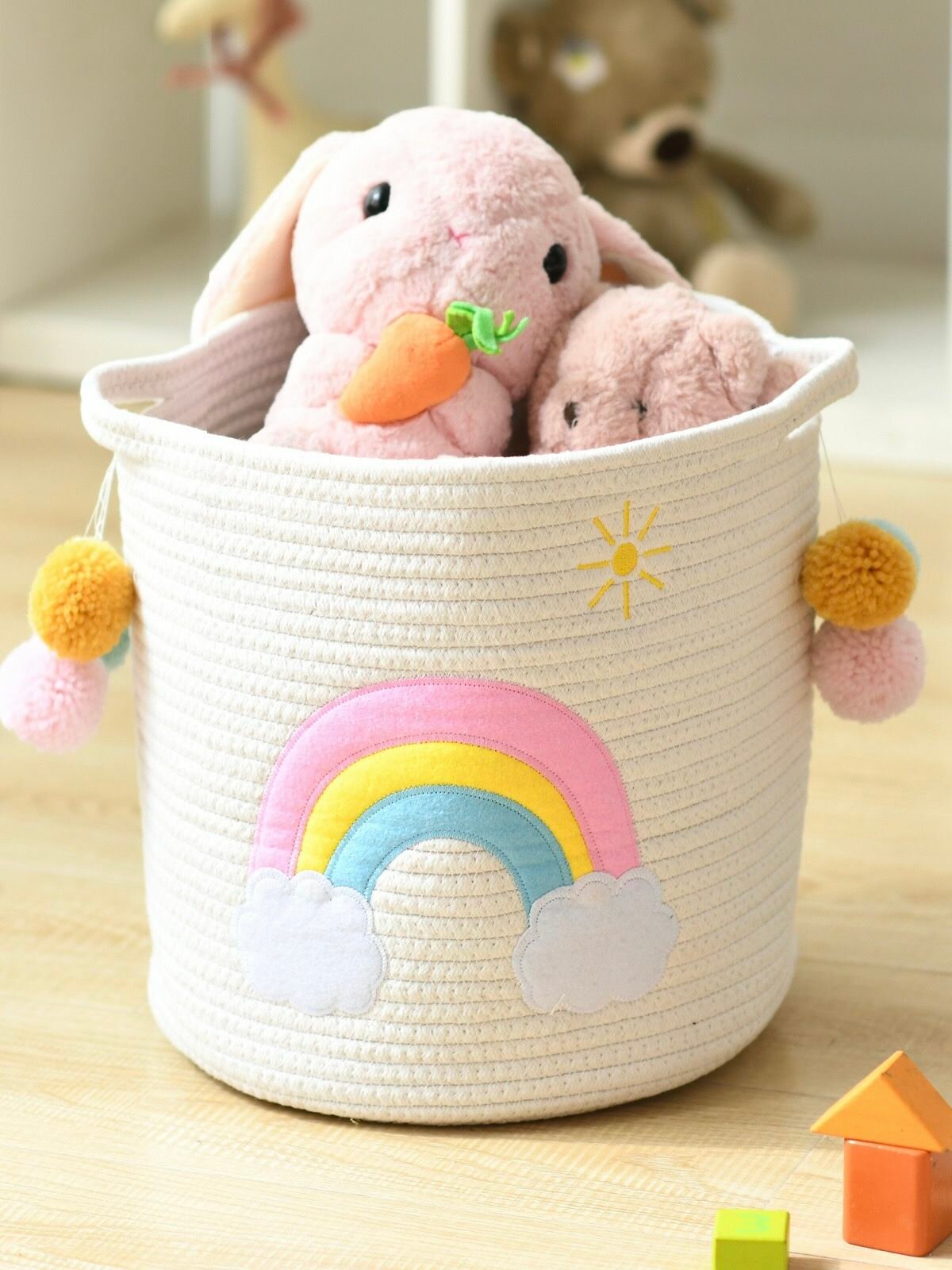 Корзина плетеная IKEA, для хранения игрушек, белья, хлопок/джут, ручная работа, 30см