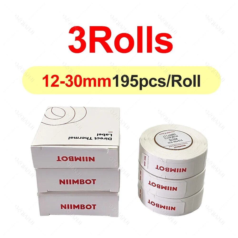 Этикетки для Niimbot D110 D101 D11, белые, 12-15 мм 3Roll 12x30mm