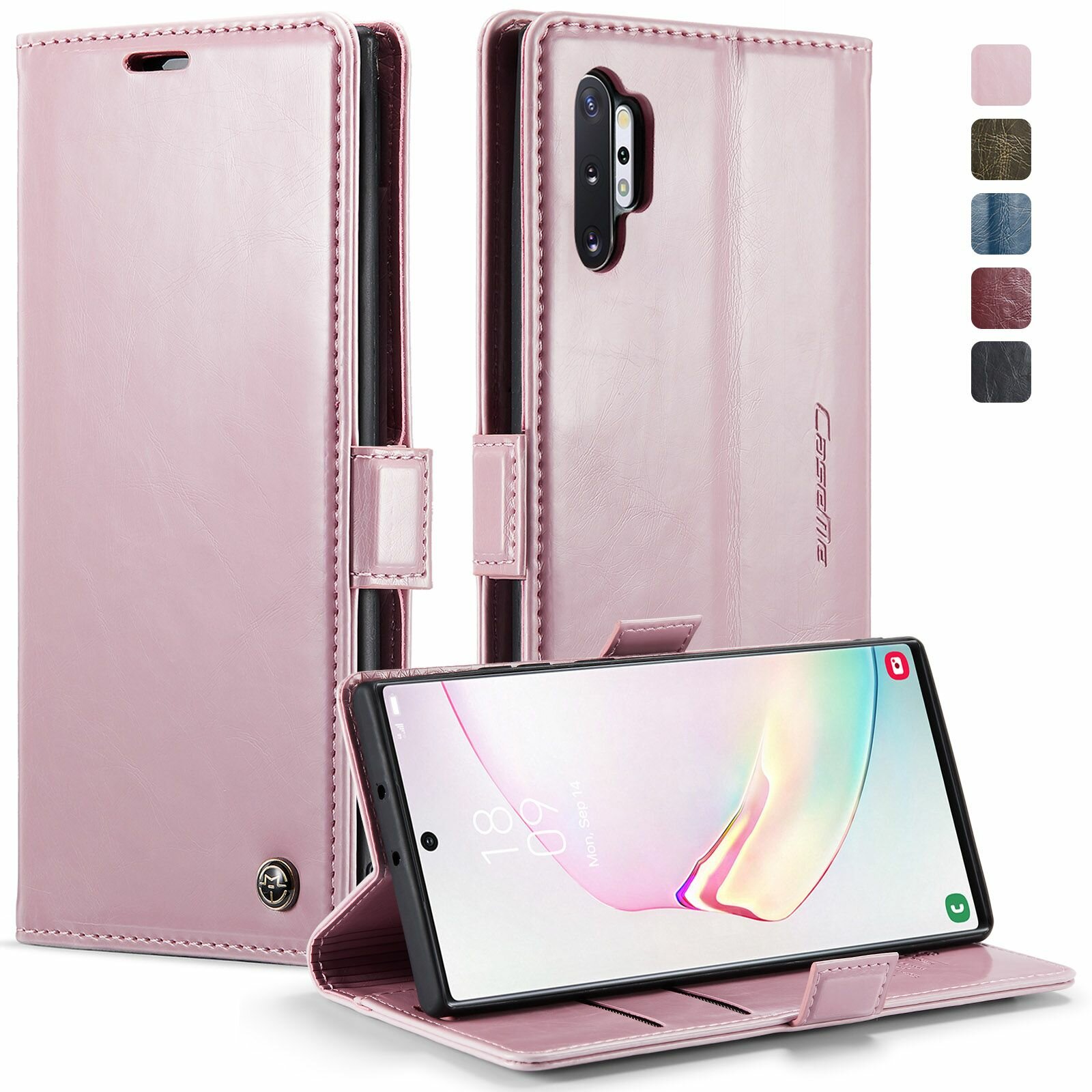 Чехол-книжка MyPads для Samsung Galaxy Note 10 Plus / Note 10 Pro с кошельком, розовый