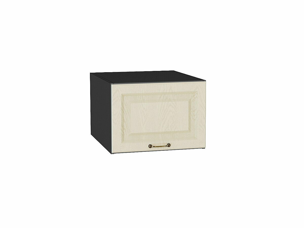 Шкаф верхний горизонтальный глубокий Ницца, цвет фасада Дуб крем, цвет каркаса Graphite, 358*500*574 мм