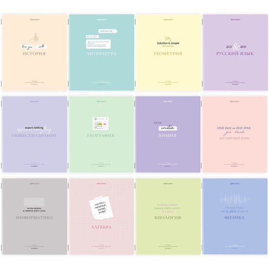 Тетради предметные Brauberg , комплект 12 предметов, 48 л, обложка картон, "CREATIVE", 405166