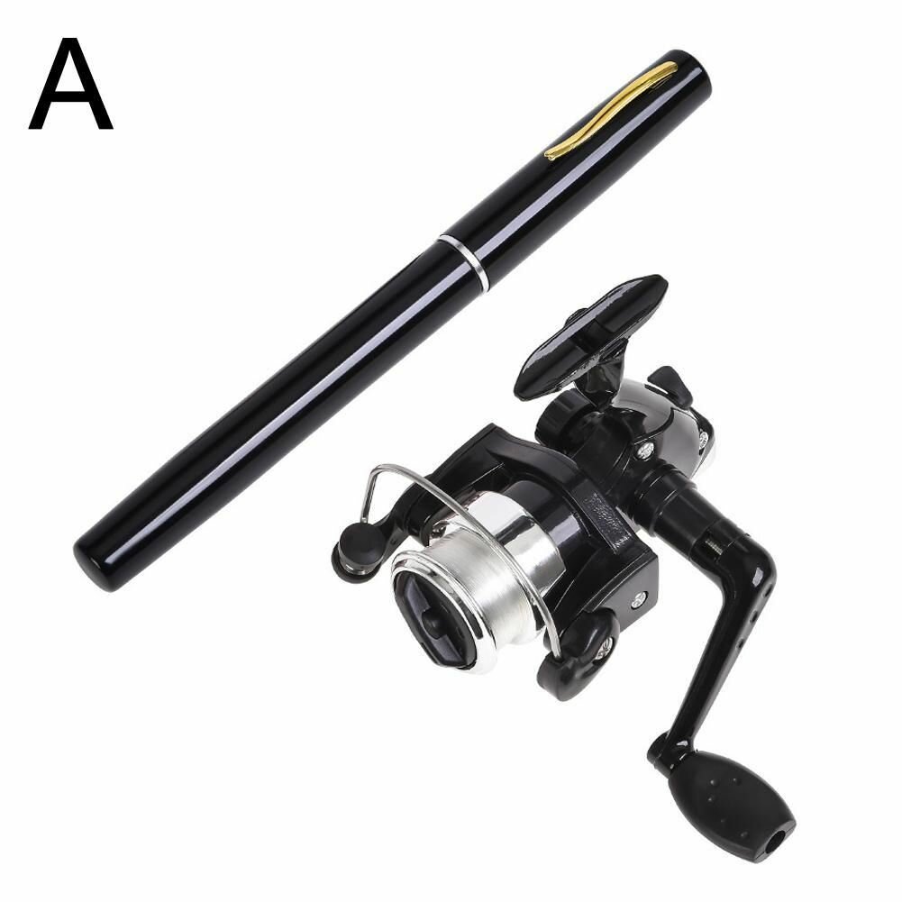 Телескопическая мини-удочка 1 м, удочка в стиле ручки, спиннинговая катушка