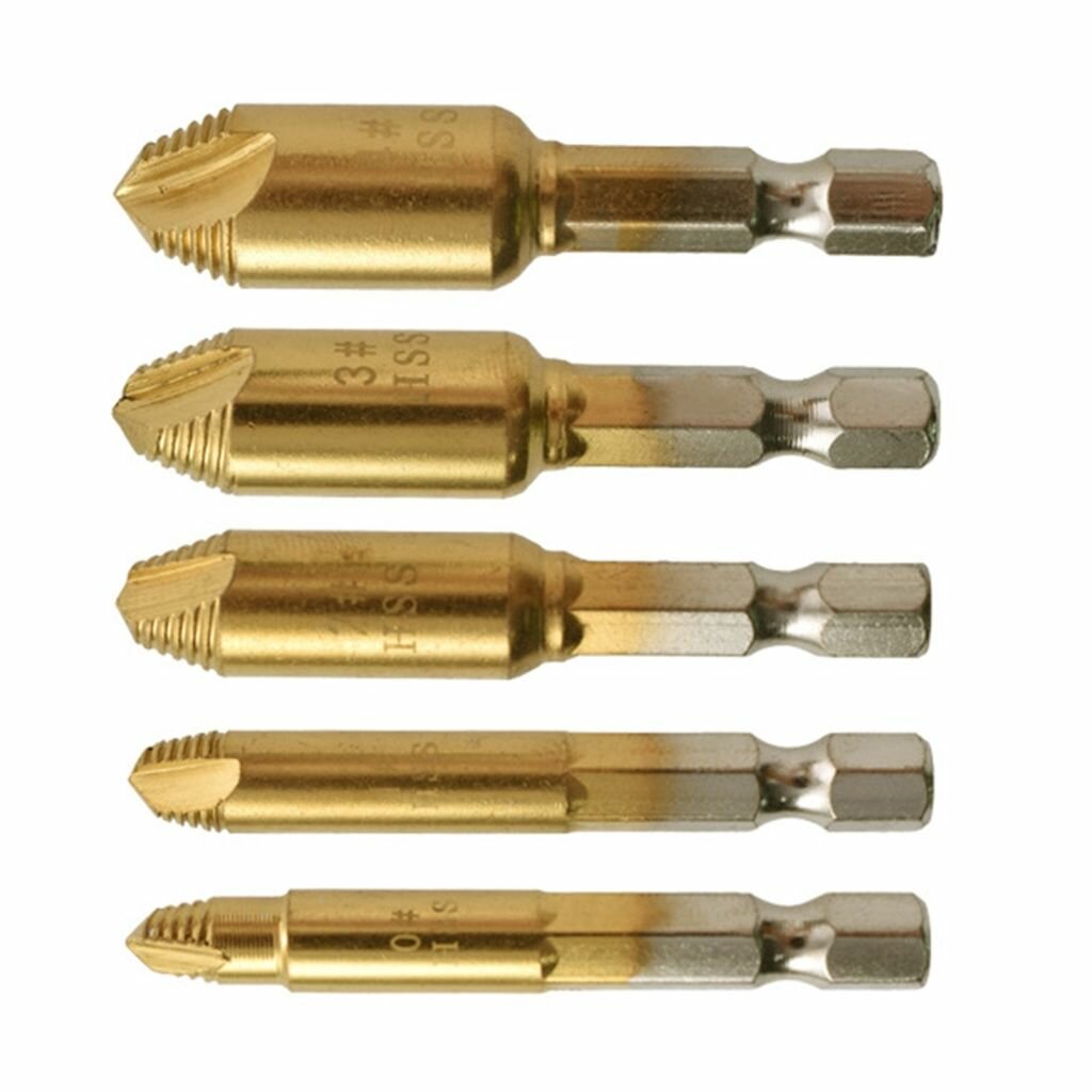 5 шт. Экстрактор винтов с переносной коробкой, Золото