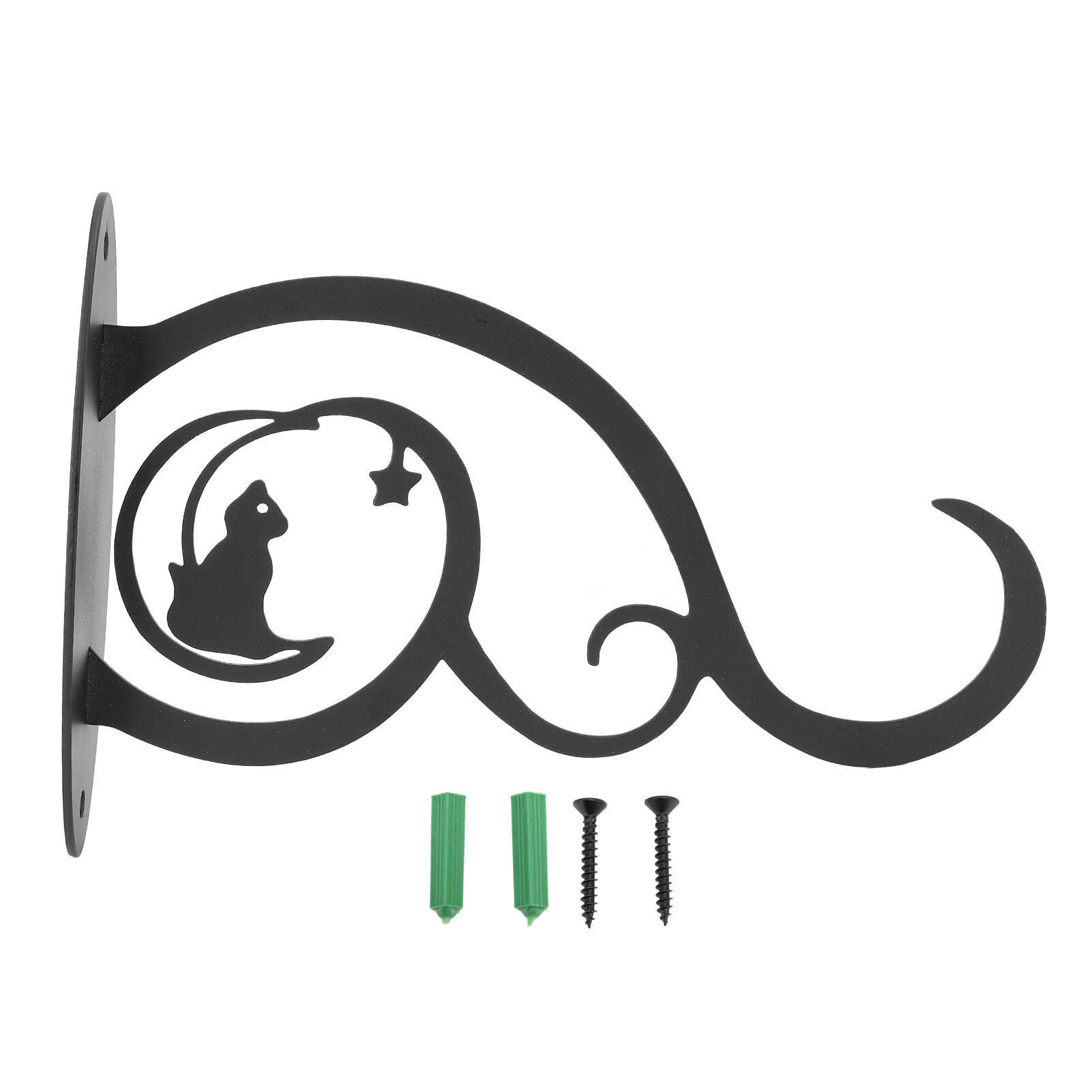 Черные железные настенные крючки, декоративные подвесы для подвешивания растений и птиц, настенный декор в деревенском стиле с крючком, 2 шт. в упаковке, простая установка