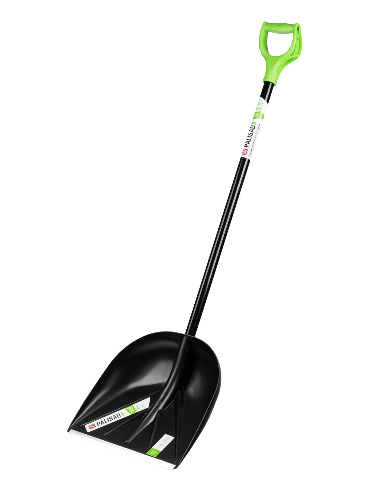Лопата для уборки снега пластиковая PALISAD 400х417х1390 мм, алюминиевый черенок 61395
