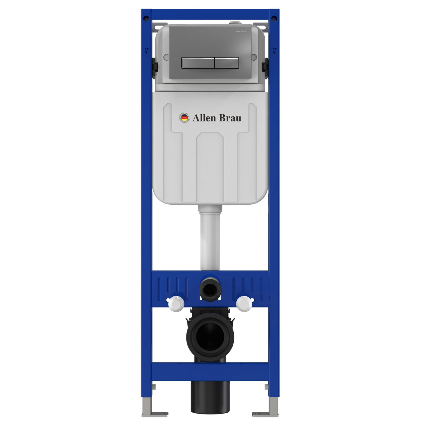 Инсталляция для унитаза Allen Brau Pneumatic Slim 9.11102.20 с кнопкой 9.20003. MG сатин