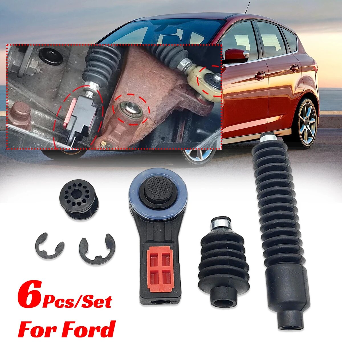 Трос переключения передач ручной коробки передач, рычаг переключения передач, концевая втулка, соединительная втулка для Ford Focus 2 Fusion C-Max Fiesta 2002-2008