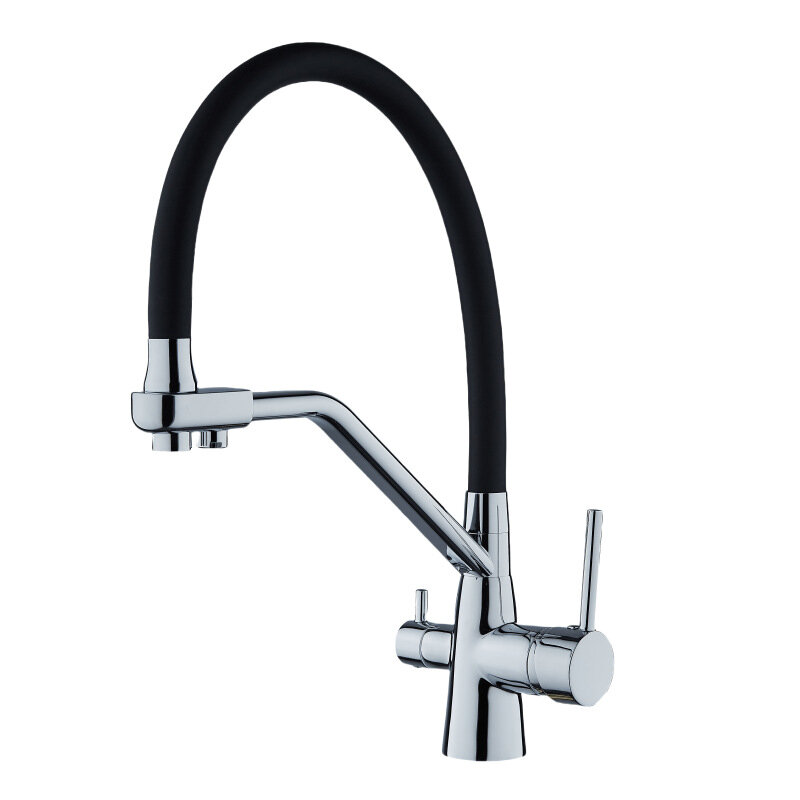 Медный смеситель для кухни "три в одном", очиститель воды, смеситель для раковины, мойка, универсальная труба, нержавеющая сталь,410,35, кожаный клапан,20, встраиваемый, универсальный, гибкий