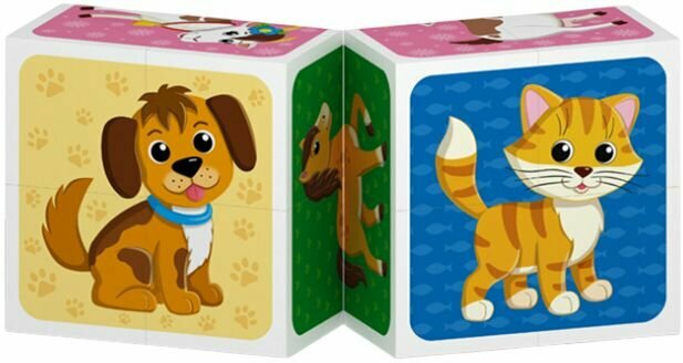 Кубик трансформер "Животные", кубик-раскладушка, собери картинку, детская головоломка, развивающий игровой набор для малышей от 1 года