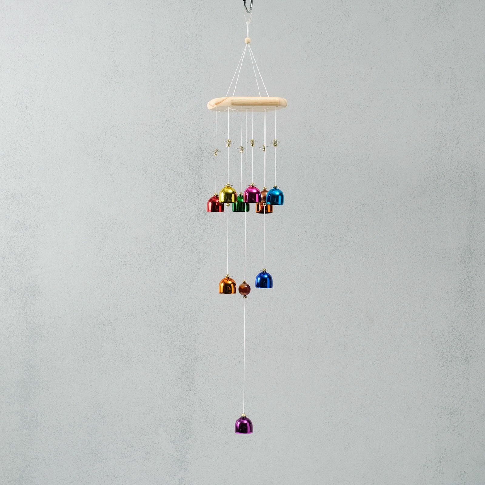 Музыка ветра "Цветные колокольчики", металл, 9 колокольчиков, 64 см