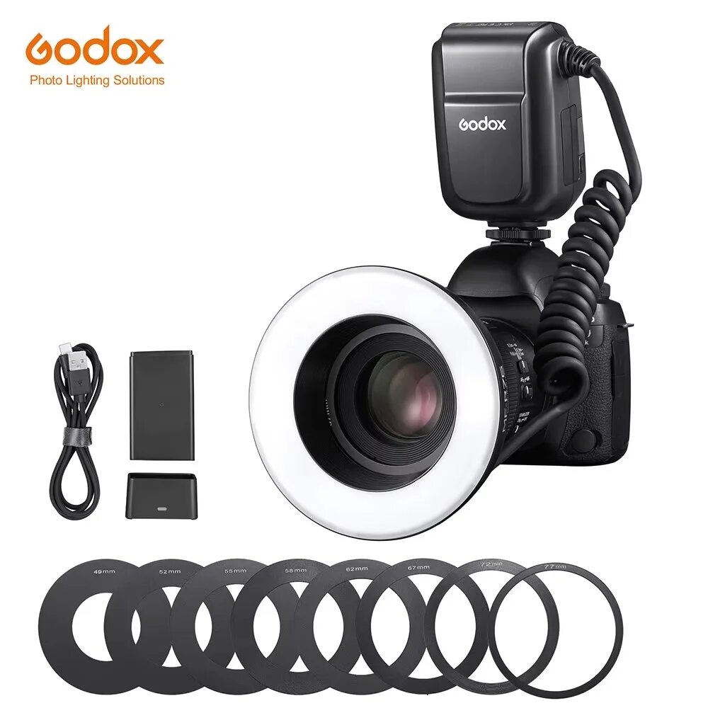 Godox MF-R76 5000K кольцевой светодиодный светильник для Sony Canon Nikon