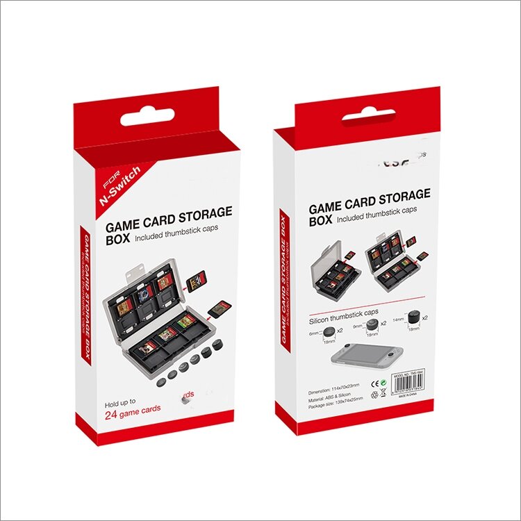 Набор MyPads для игр картриджей (24 отсека) и накладки на стики Joy-con (6 штук, 3 пары разной высоты) для Nintendo Switch DOBE TNS-1844