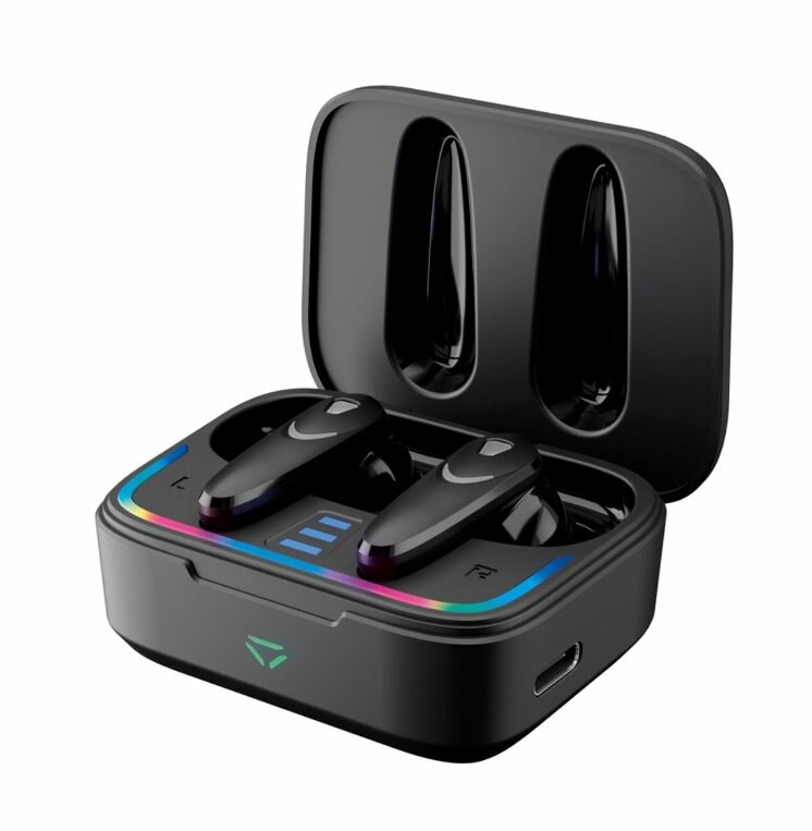 Беспроводные наушники с микрофоном Air Blade, TWS, BT 5.4, ANC, Gaming, 470 мАч, черный, Deppa