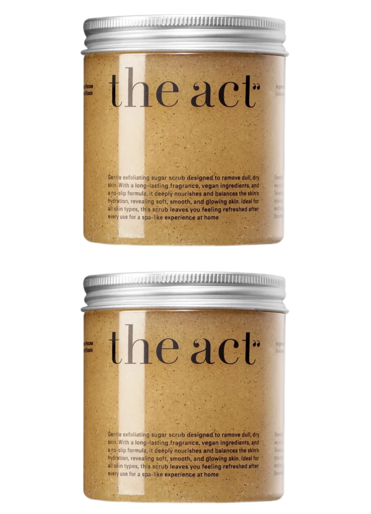 Сахарный скраб для тела The Act, с ароматом кокосового печенья, 280г, 2 штуки