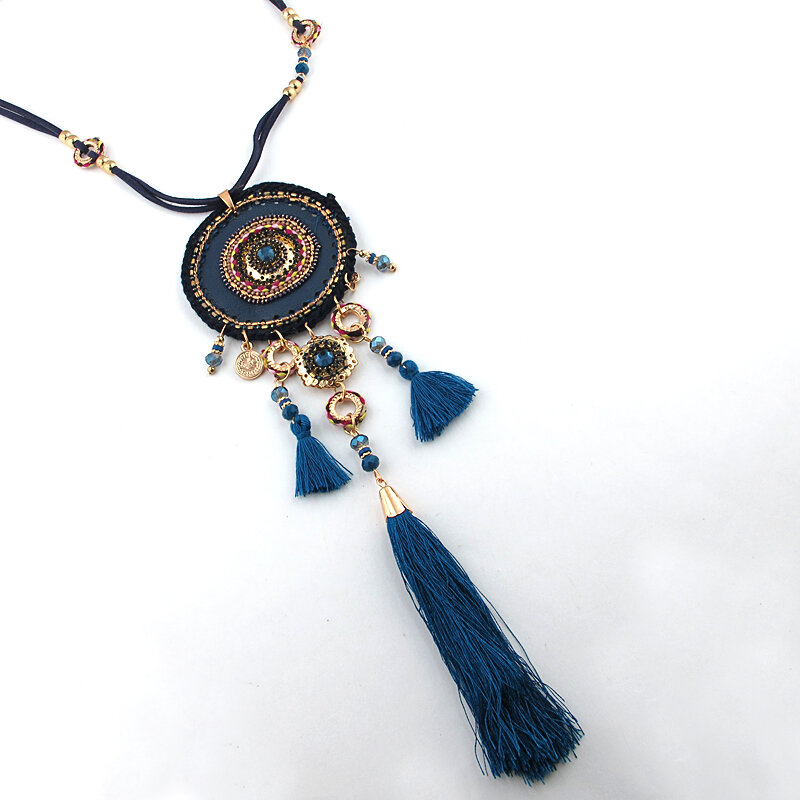 Колье, кожа, кристалл