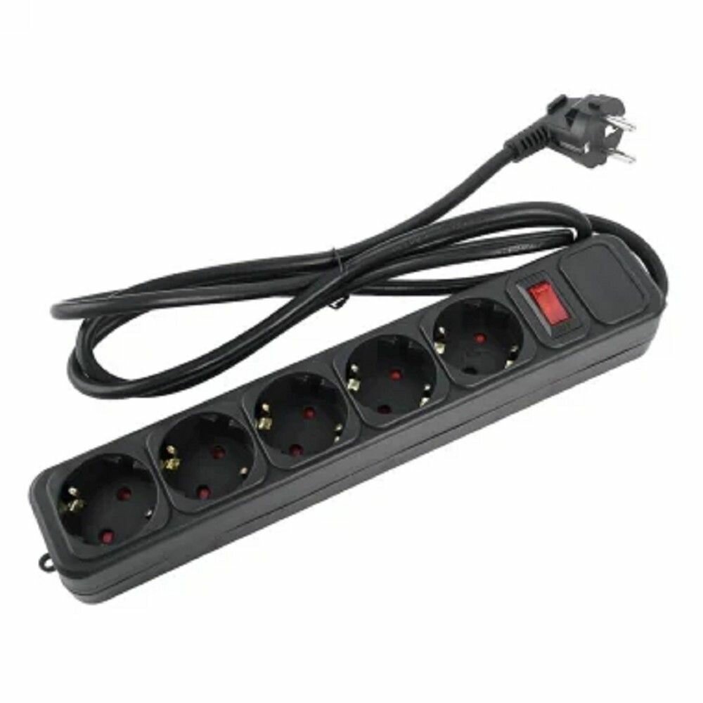 Perfeo Сетевые фильтры сетевой фильтр "REAL POWER", 3,0м, 5 розеток, 16А, 3500 Вт, тройная защита, черный.