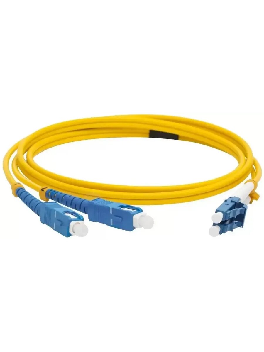 Патч-корд Lanmaster LAN-2LC-2SC/SU-3.0 9/125 OS1/OS2 LC дуплекс-SC дуплекс 3м LSZH оранжевый