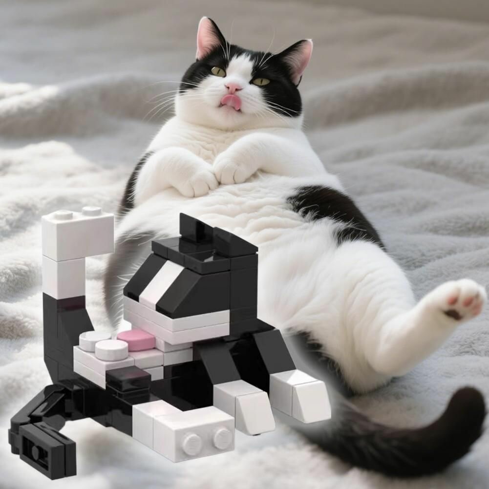 Милые фигурки кошек, строительные блоки своими руками, развивающие игрушки для детей